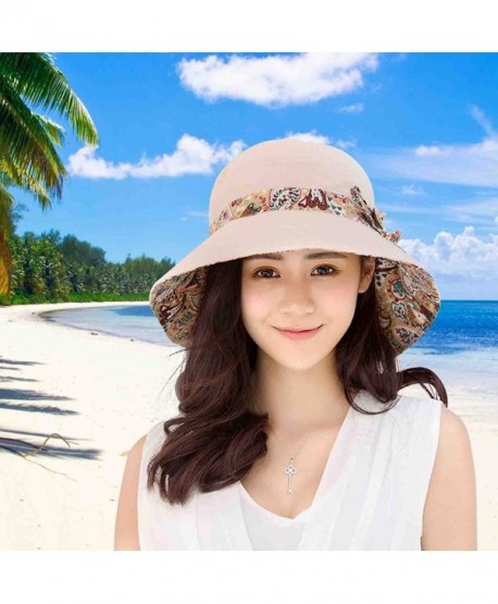 Womens Sun Hats Summer Reversible Upf 50 Beach Hat Foldable Wide Brim