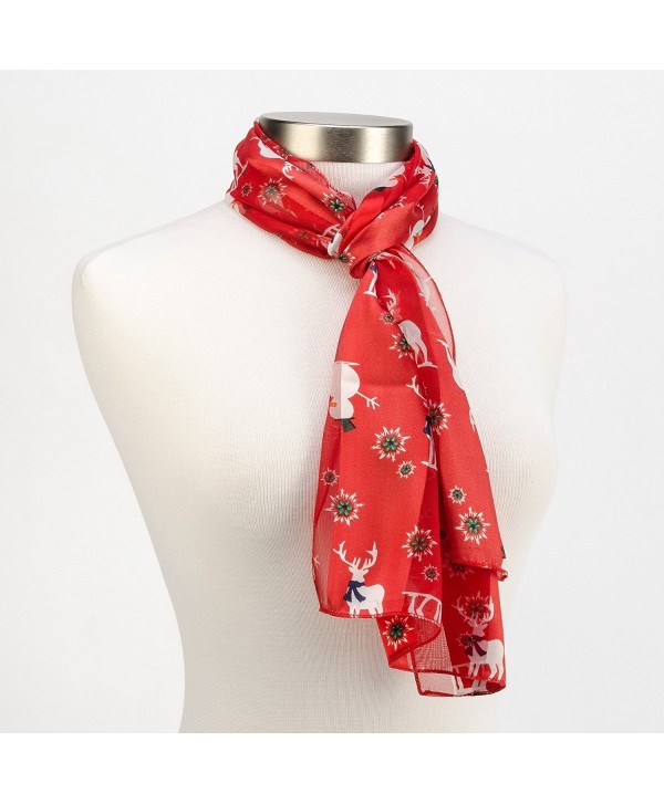 Christmas or Holiday Silk Feel Scarf - Red - CT186EKR70C Christmas or Holiday Silk Feel Scarf - Red - CT186EKR70C