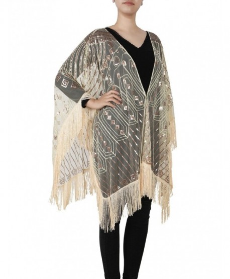 Women's Evening Shawl Wraps 1920s Sequin Beaded Cape With Fringe ... Women's Evening Shawl Wraps 1920s Sequin Beaded Cape With Fringe ...